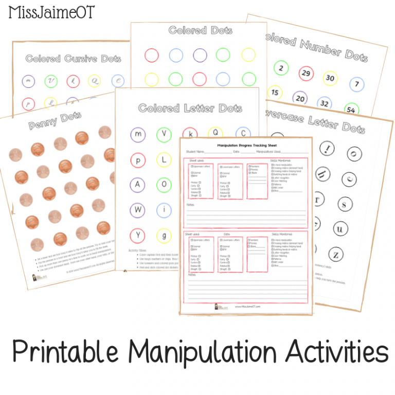 Manipulation Dot Activity Packet - Miss Jaime, O.T.