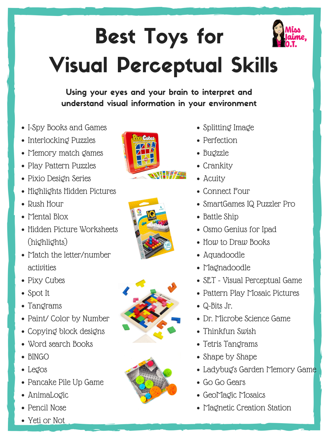 Best Visual Perceptual Toys and Games List Printable